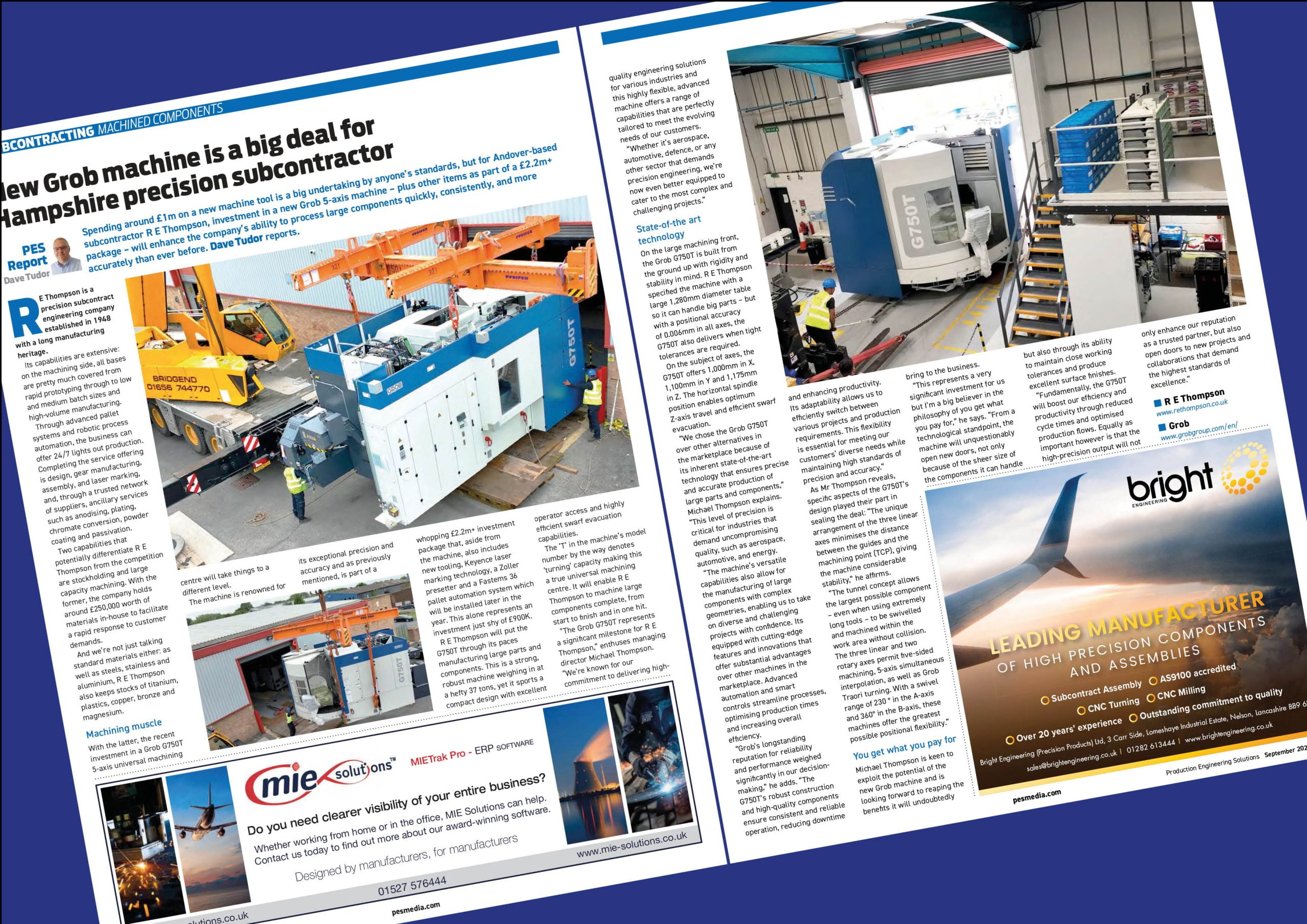 RET Featured in PES Magazine - R E Thompson